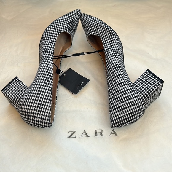 Zara | Shoes | Zara Gingham Block Heel Shoes | Poshmark